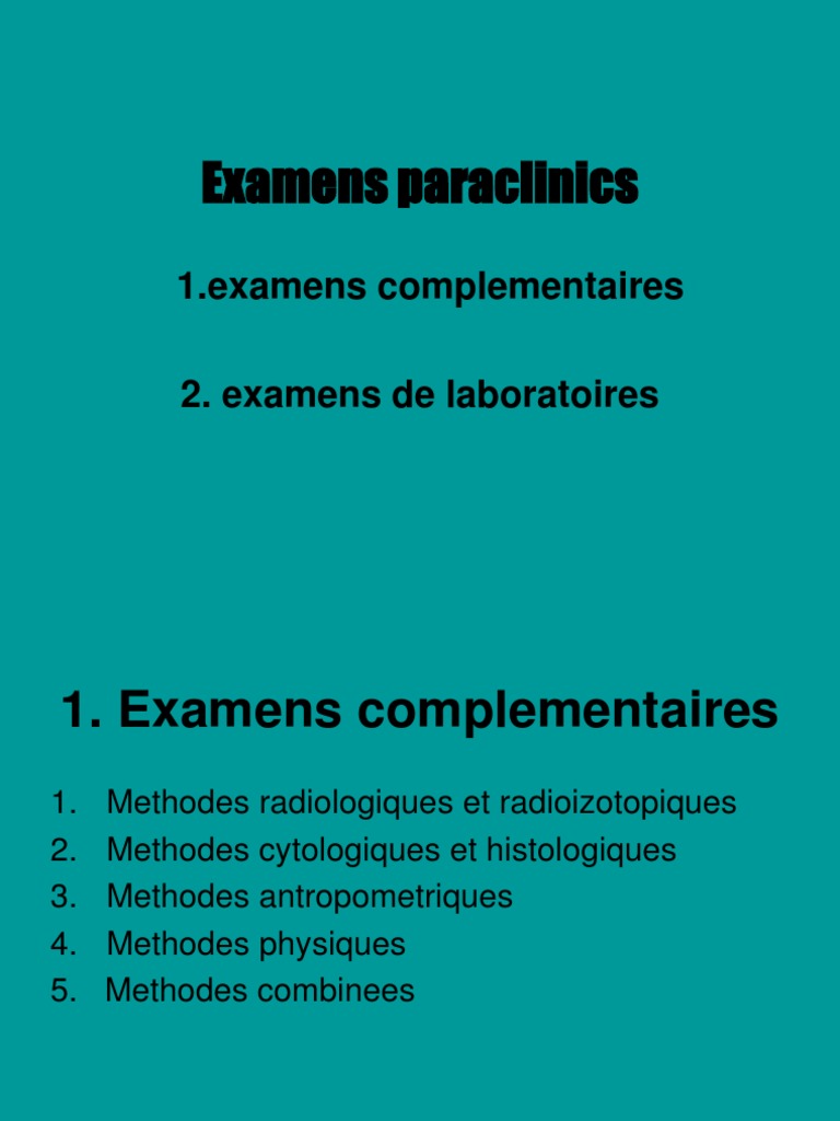 Examens Paraclinics | PDF | Biopsie | Anatomie