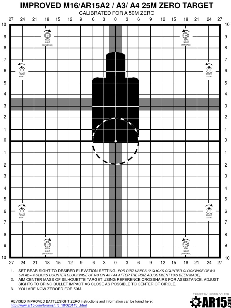 Improved M16/AR15 Zero Target for 50m | PDF | Optical Devices | Components