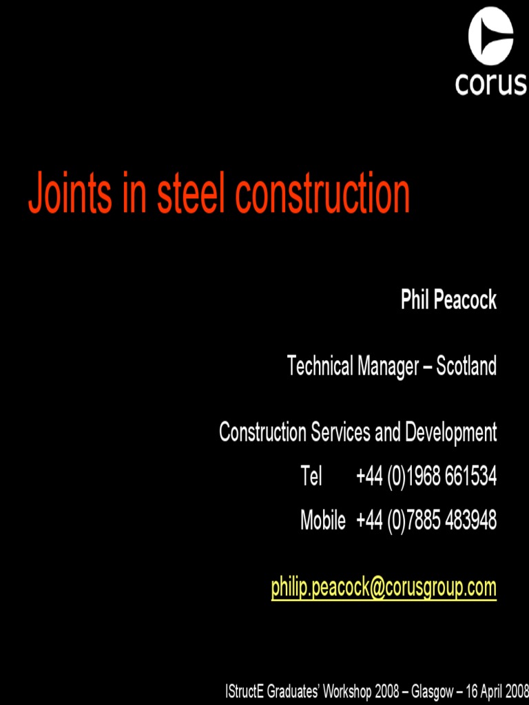 Joints in Steel Construction | PDF | Structural Steel | Screw