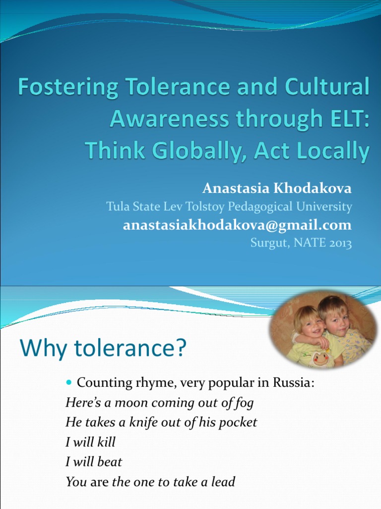 Fostering Tolerance and Cultural Awareness Through ELT | PDF | Cross ...