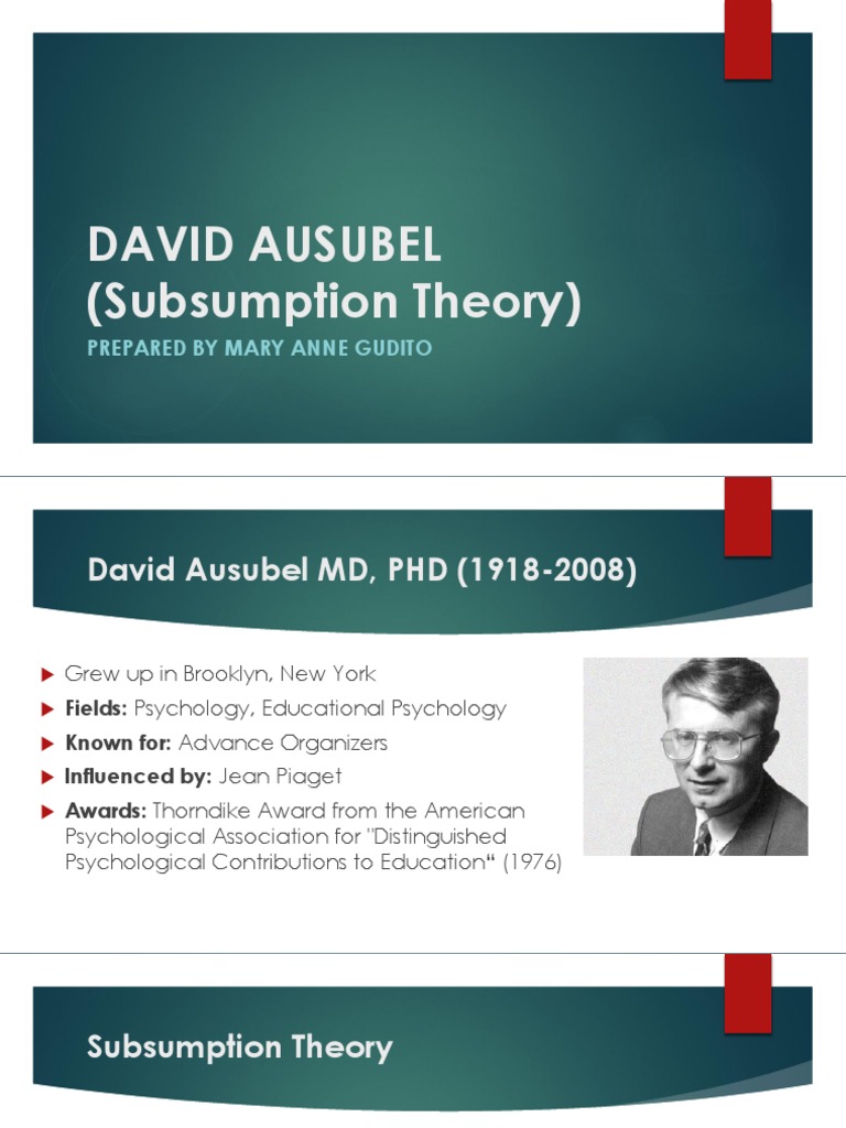 DAVID AUSUBEL (Subsumption Theory) | PDF | Concept | Hierarchy