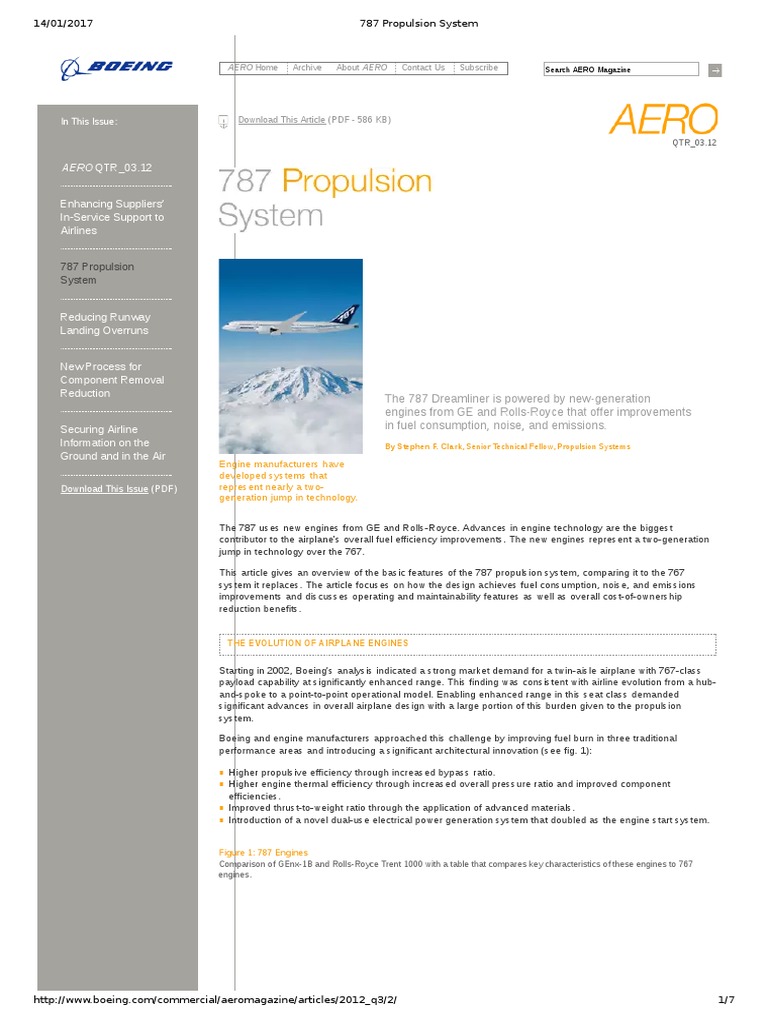 787 Propulsion System | PDF | Engines | Electric Generator