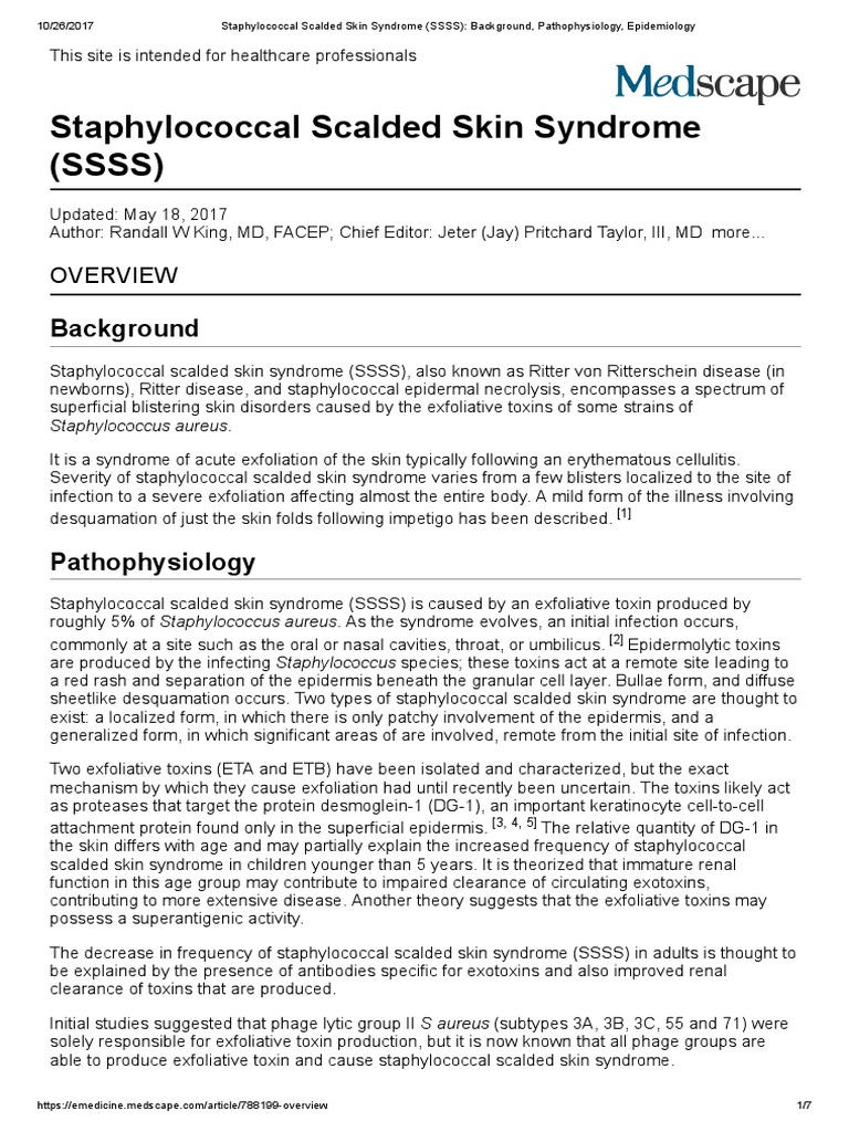 Staphylococcal Scalded Skin Syndrome (SSSS) 1 | PDF | Staphylococcus ...