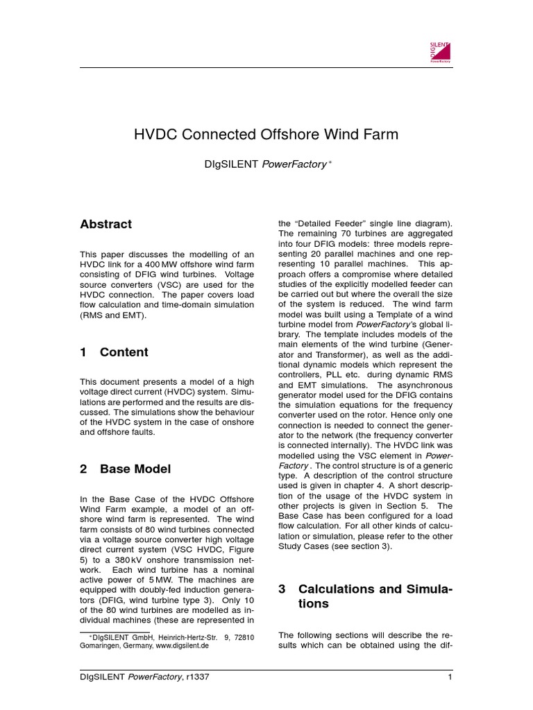 HVDC Offshore Wind Farm PDF | PDF | High Voltage Direct Current | Wind ...