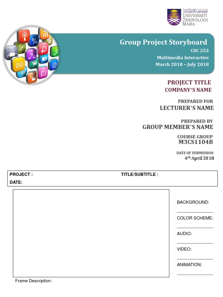 Group Project Storyboard Template | PDF | Media Formats | Communication