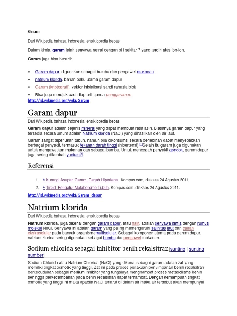 Struktur dan Rumus Garam Dapur NaCl | PDF