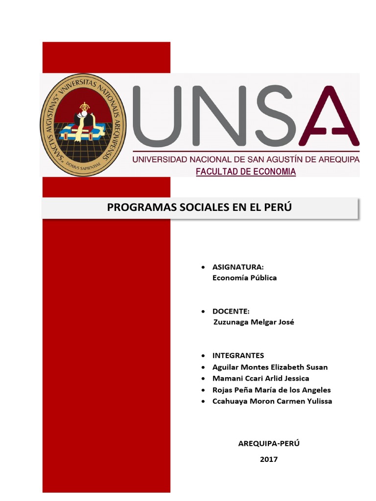 Programas Sociales en El Perú | PDF | Pobreza | Pobreza e indigencia