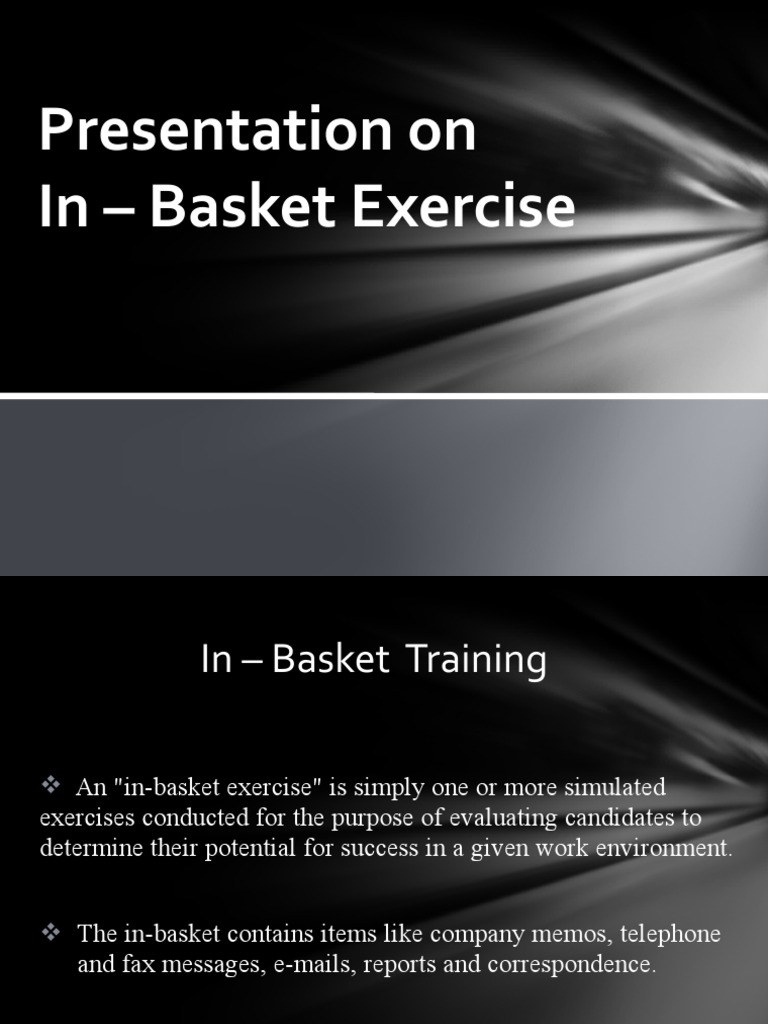 Presentation On in - Basket Exercise | PDF | Competence (Human ...
