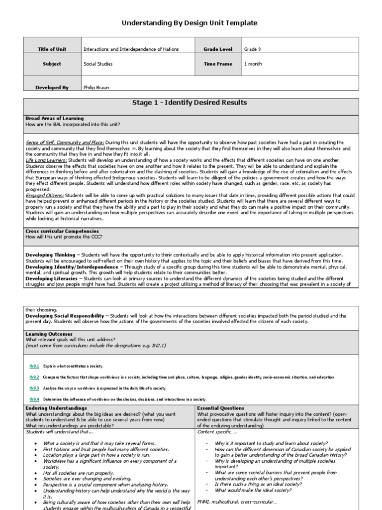 325 Unit Plan | PDF | Educational Assessment | Rubric (Academic)