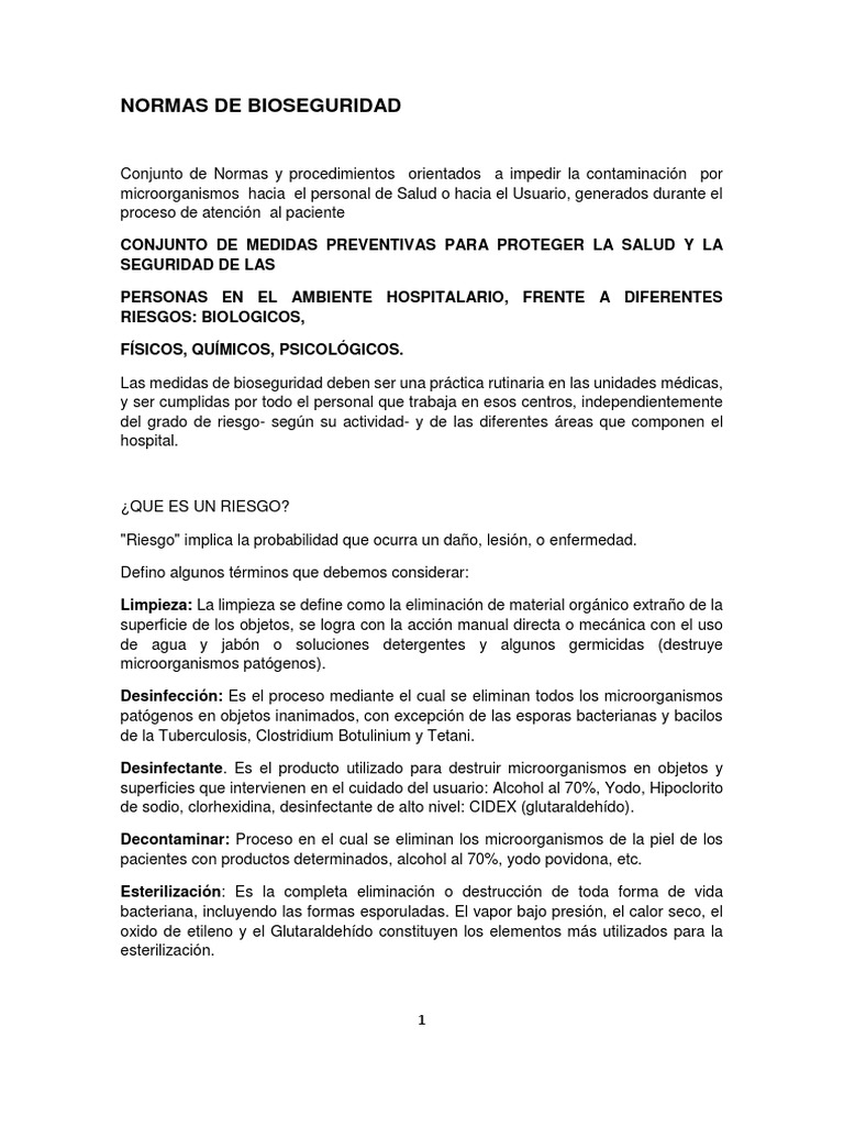 Bio Seguridad | PDF | Desinfectante | Infección
