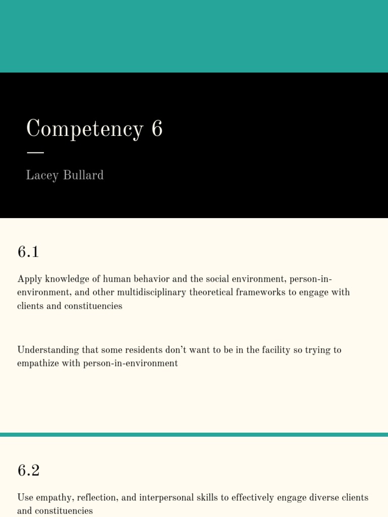 Competency 6 | PDF
