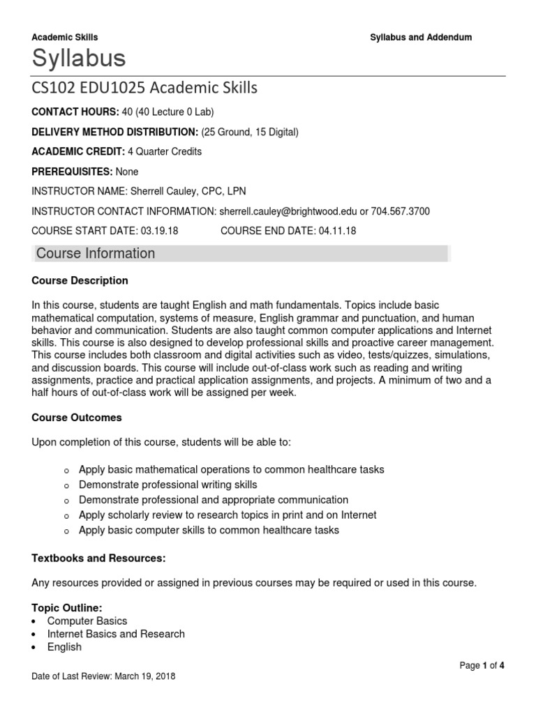 cs102 Edu1025 Syllabus 20180319 1 2 | PDF | Homework | Lecture