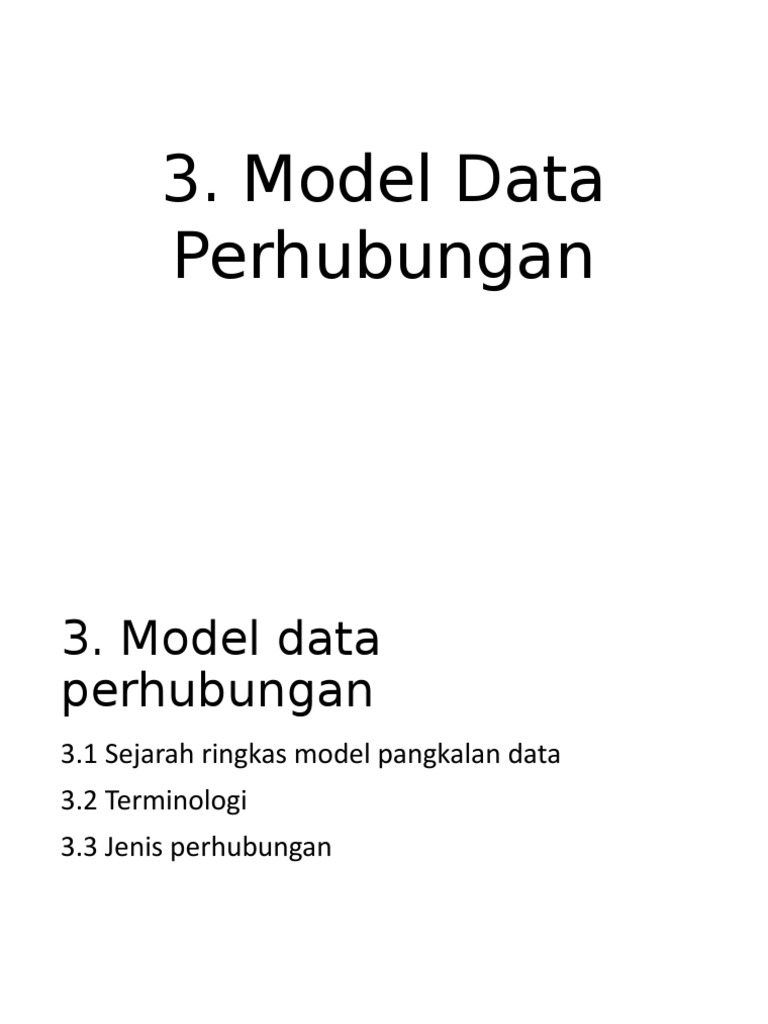 Topik 3 Model Data Hubungan Full | PDF