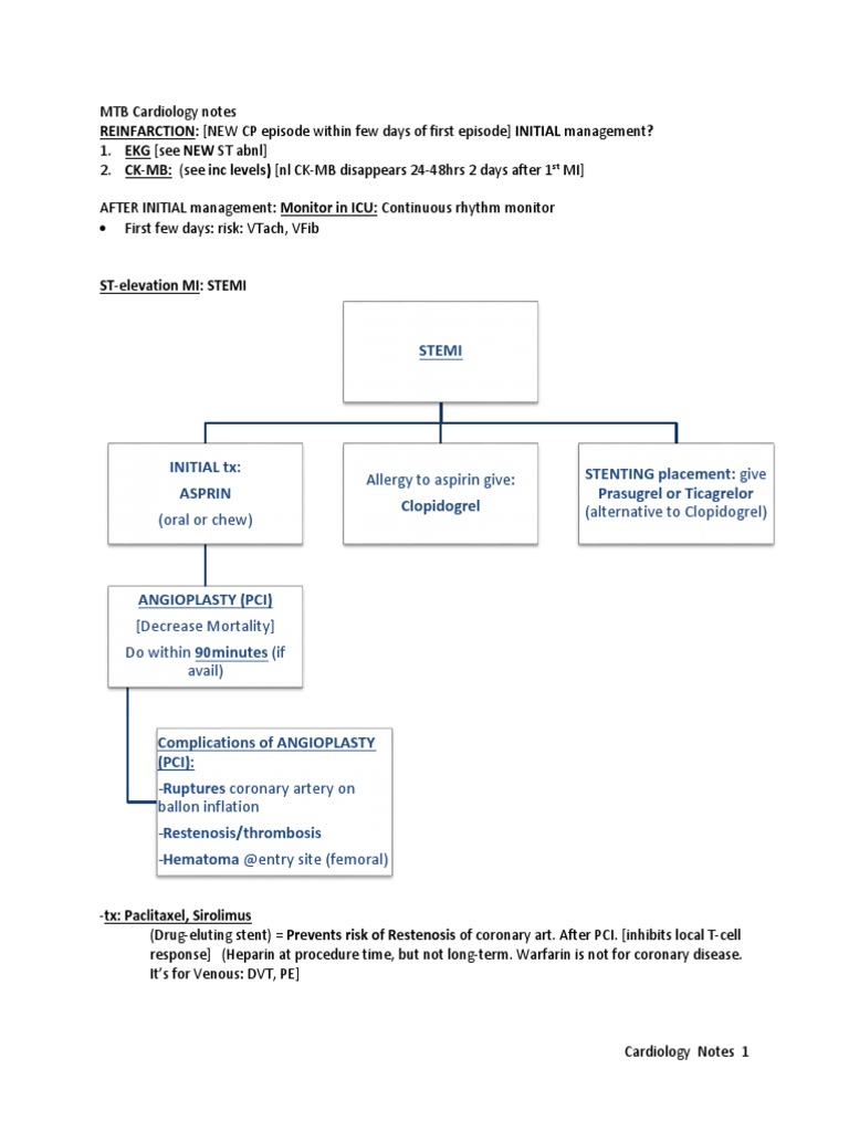 MTB Cardiology Notes | PDF | Heart Failure | Percutaneous Coronary ...