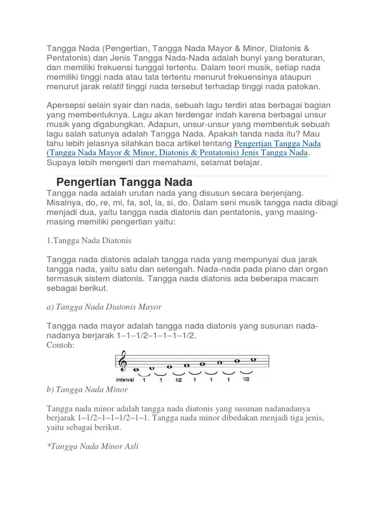 Pengertian dan Jenis Tangga Nada | PDF