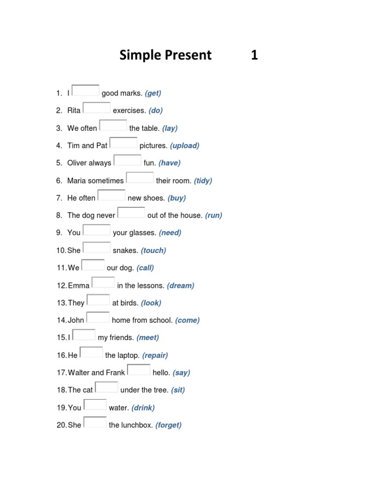 Simple Present Exercises | PDF