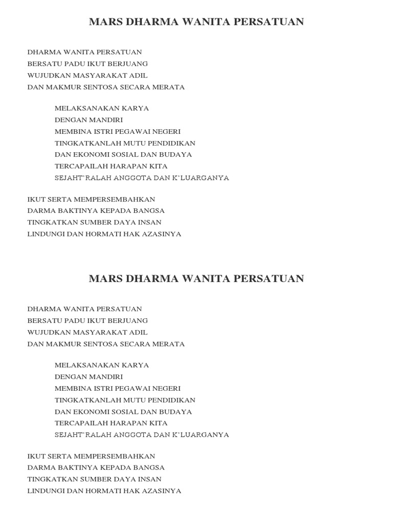 Mars Dharma Wanita | PDF