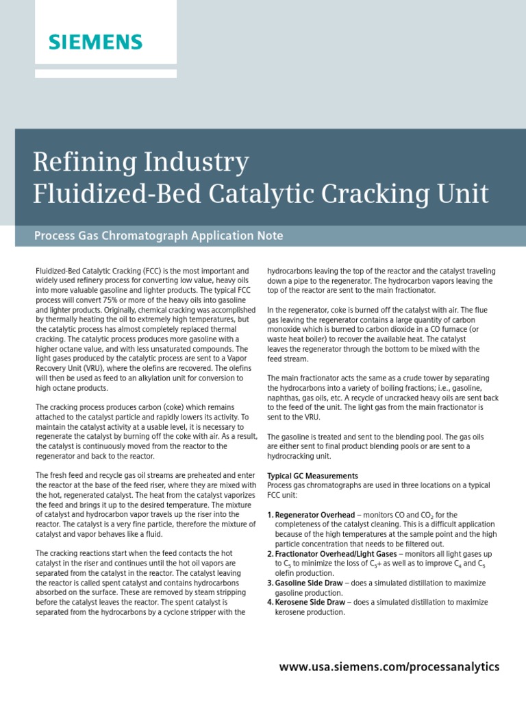 Fluidized-Bed Catalytic Cracking Unit | PDF | Chemical Process Engineering | Materials