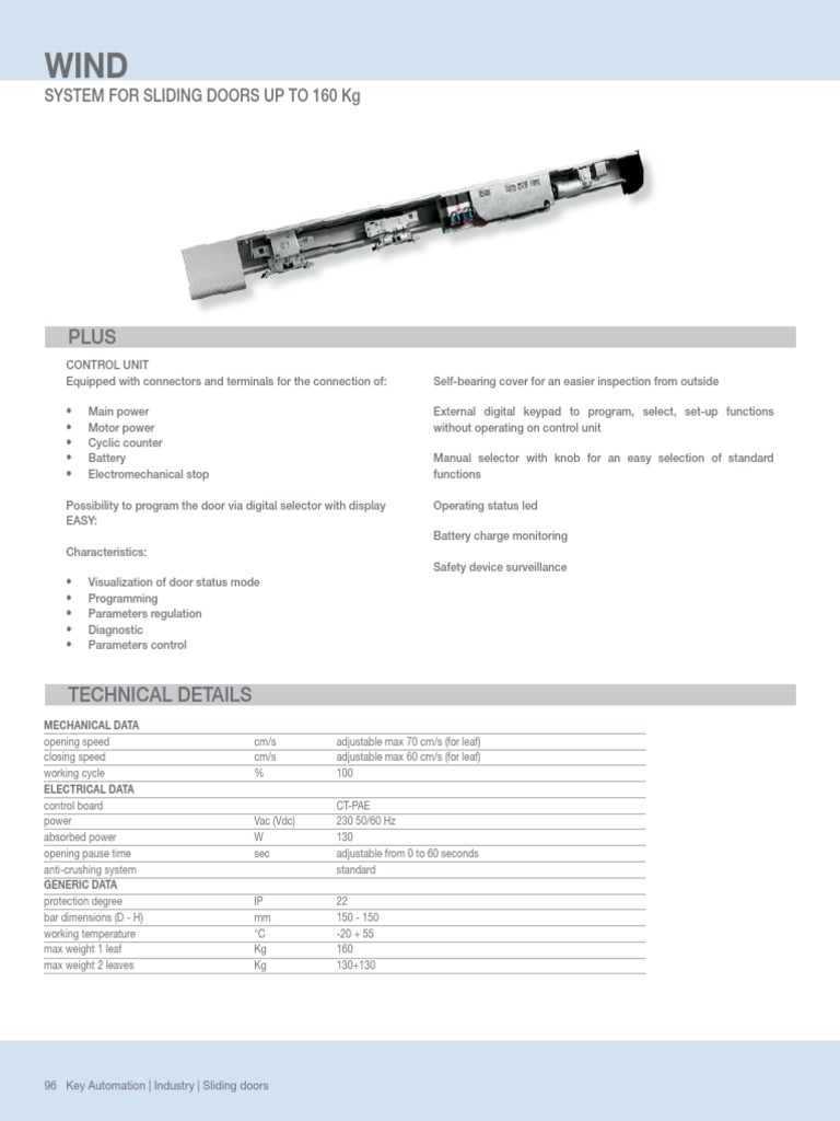 System For Sliding Doors Up To 160 KG: Mechanical Data | PDF | Door ...