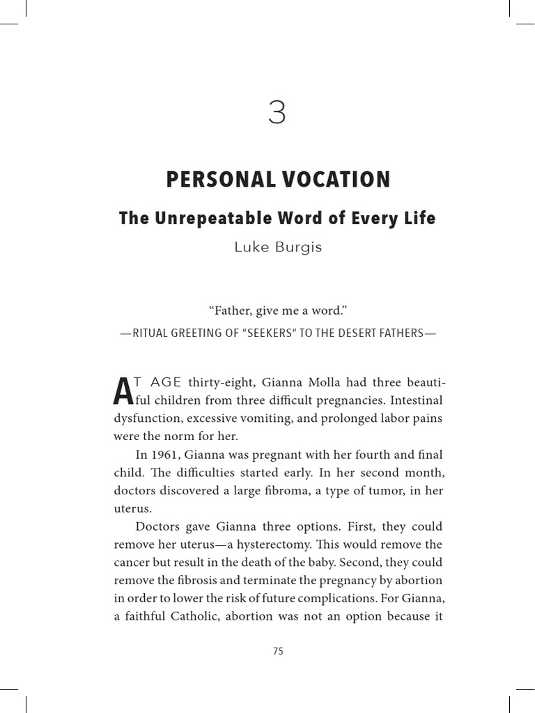 Personal Vocation: The Unique Calling of Every Person | PDF | Genesis ...