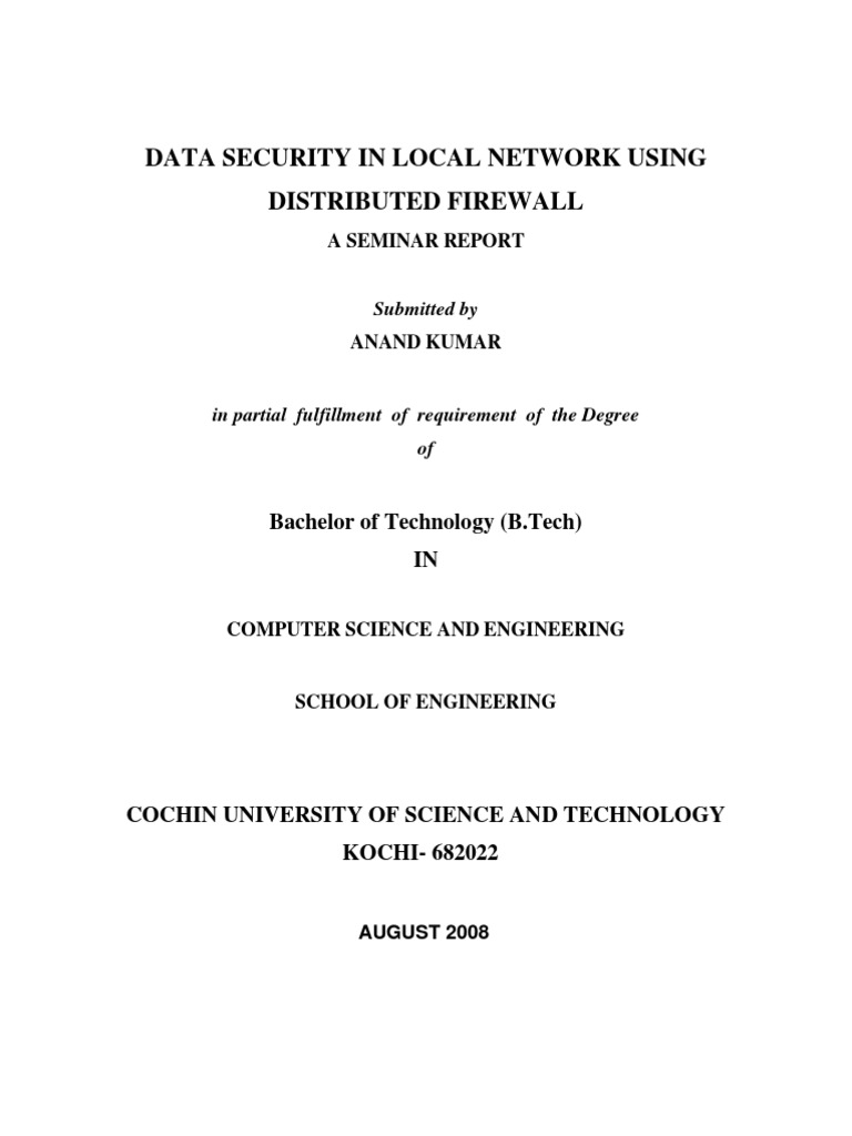 Data Security In Local Network Using Distributed Firewall Download Free Pdf Firewall 