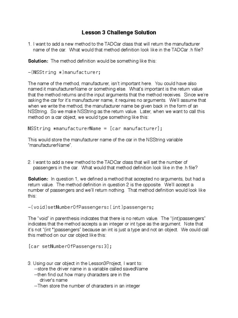 Lesson 3 Challenge Solution Pdf Integer Computer Science Parameter Computer Programming