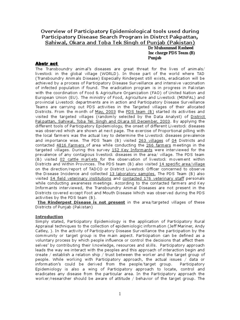 Overview of PDS | PDF | Eradication Of Infectious Diseases | Target ...