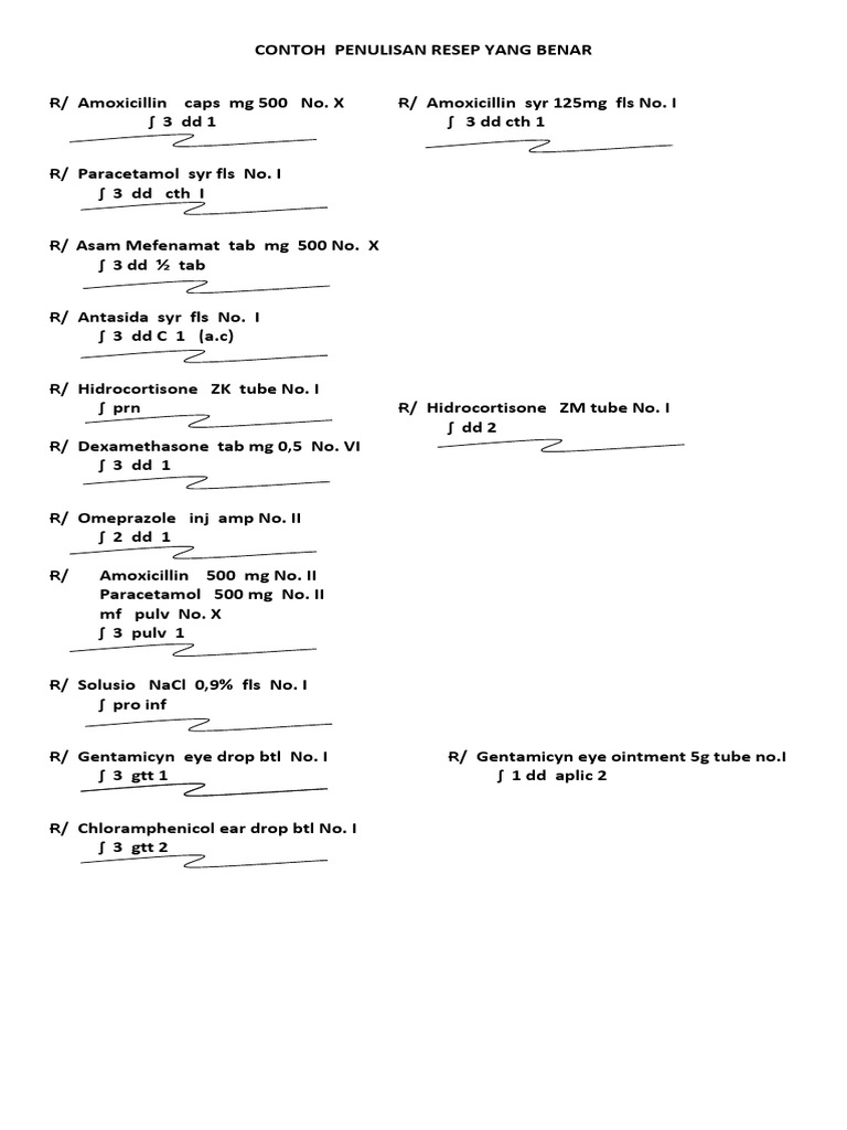 Contoh Penulisan Resep Yang Benar | PDF