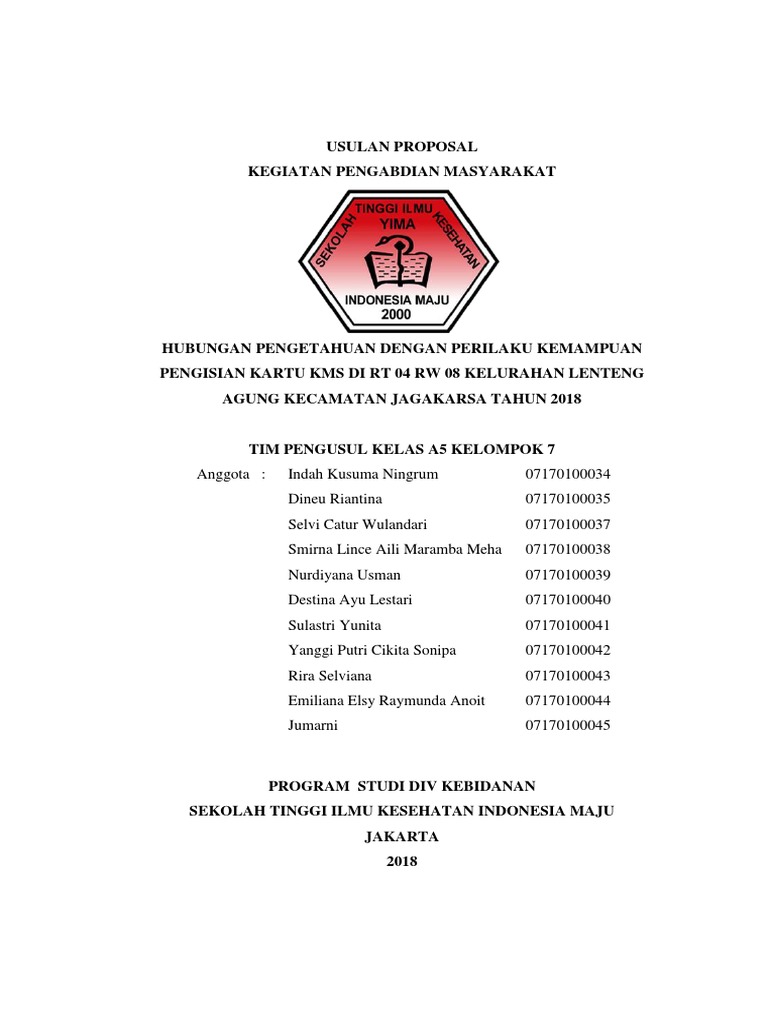 Proposal Pengabdian Masyarakat | PDF