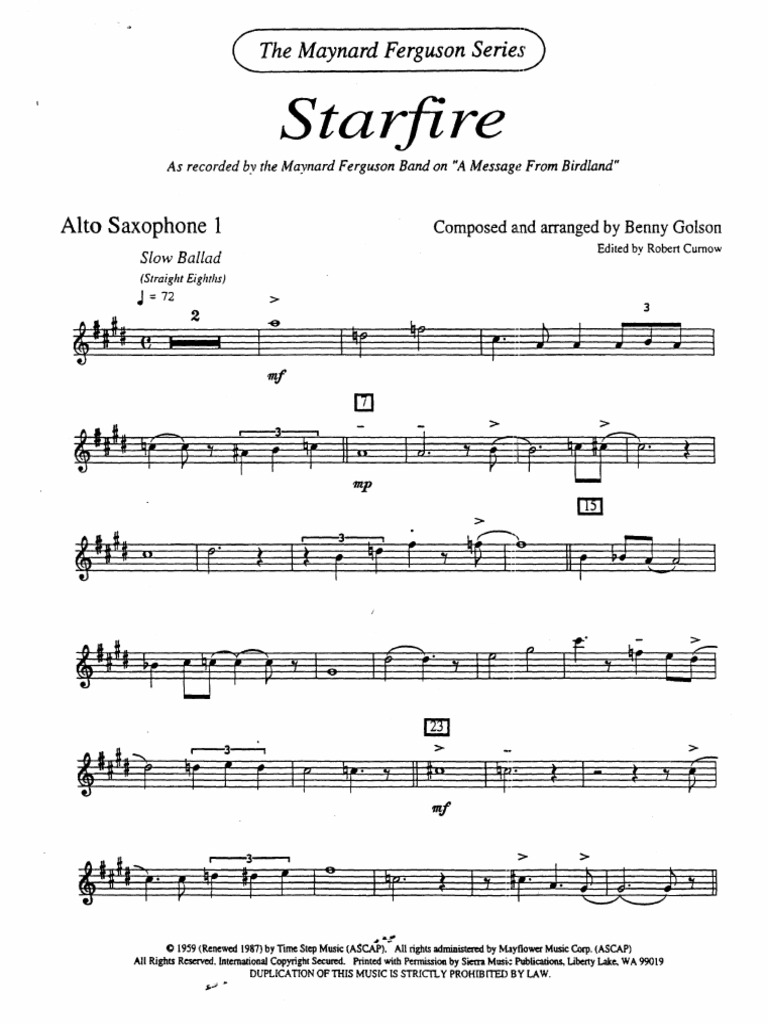 Starfire - FULL Big Band - Golson - Maynard Ferguson PDF | PDF