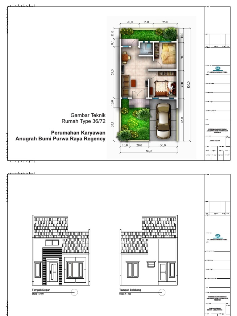 Gambar Teknik Type 36 PDF | PDF