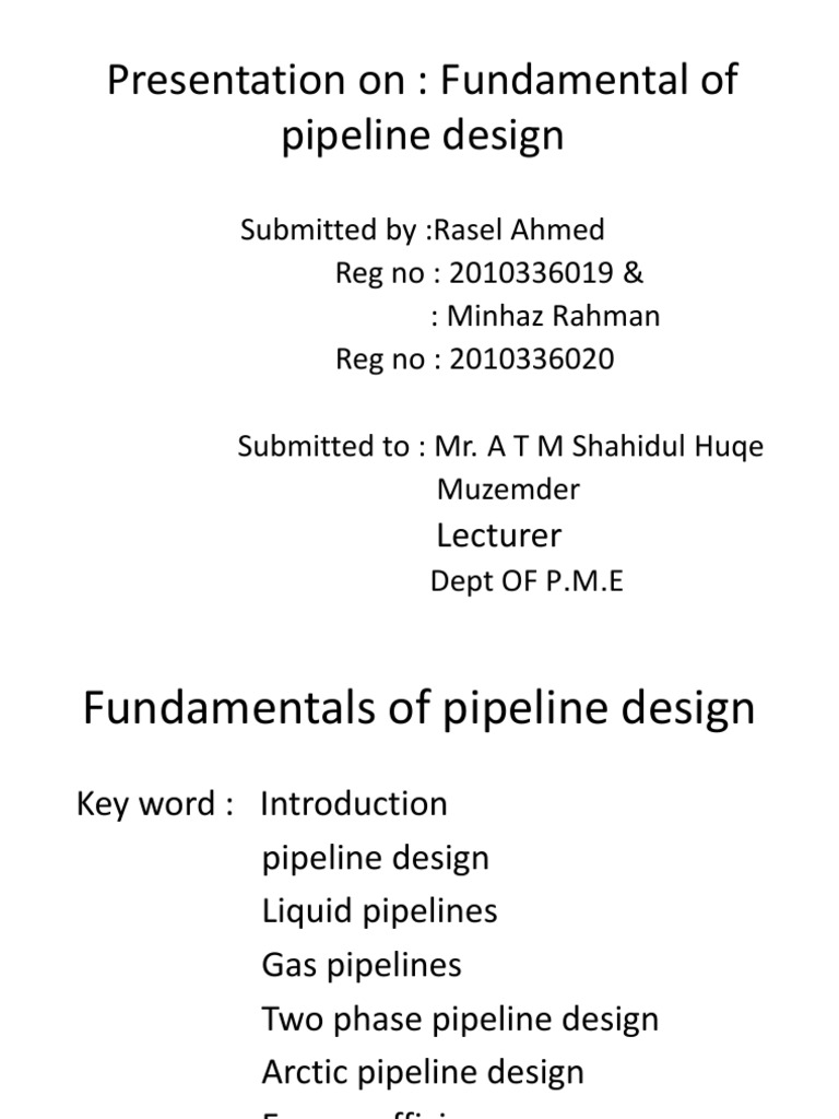 Fundamentals of Pipeline Design | PDF | Pipeline Transport | Natural Gas