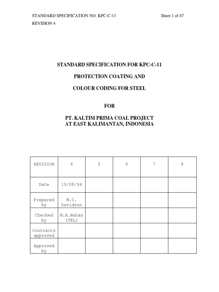 KPC Coating Specification Guide | PDF | Galvanization | Structural Steel