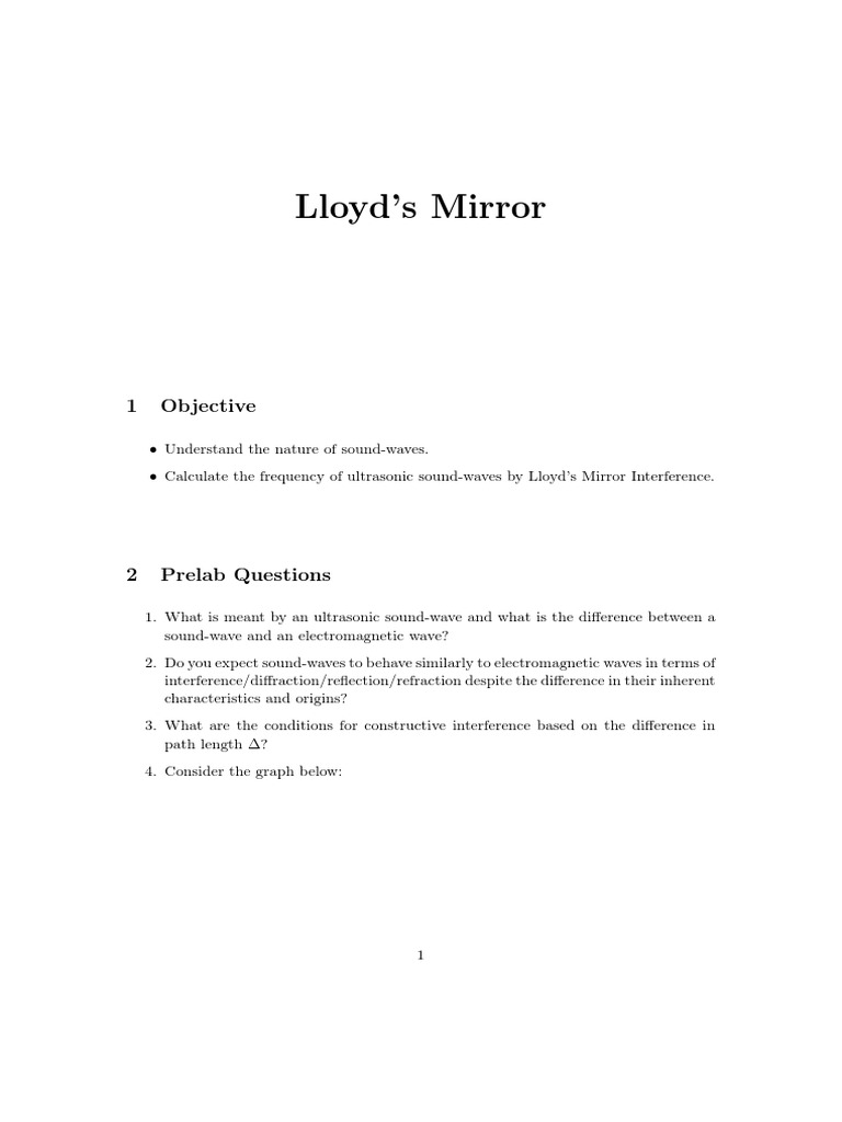 Lloyd's Mirror Interference Experiment | PDF | Interference (Wave ...