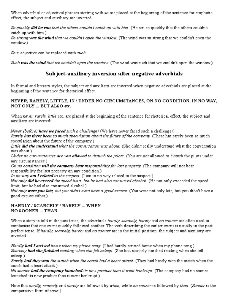 Inversion With So and Such | PDF | Morphology | Language Mechanics