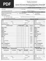 School Form 10 SF10 Learner's Permanent Academic Record For Elementary ...