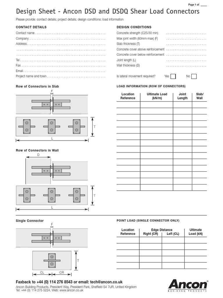 DSD and DSDQ Shear Load Connector Design Sheet 0815 PDF | PDF ...