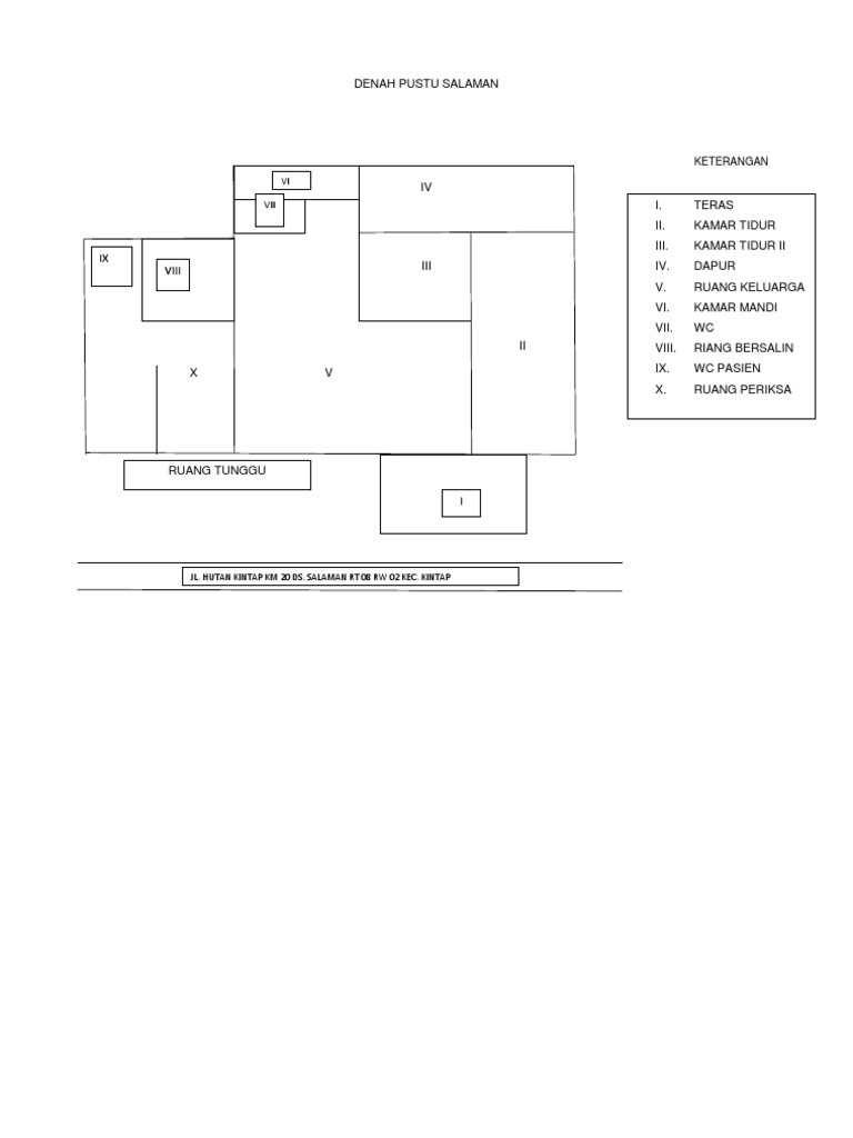 Denah Pustu Salaman | PDF