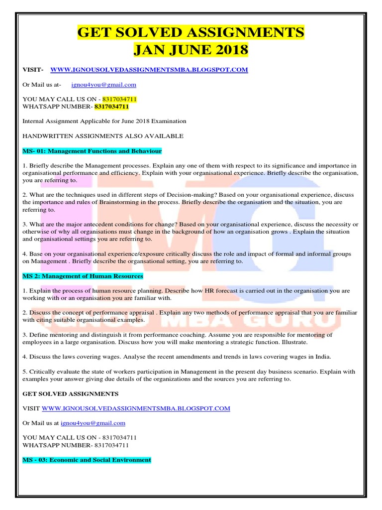 IGNOU MBA Solved Assignments 2020 | PDF | Futures Contract | Derivative ...