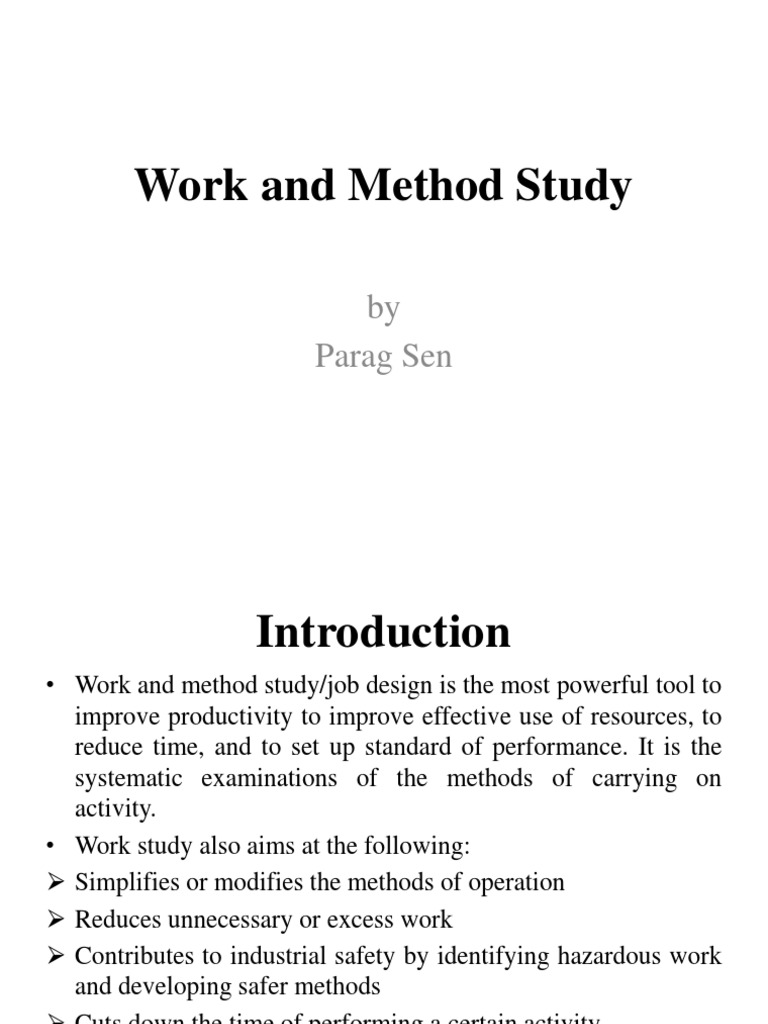 Work and Method Study | PDF | Occupational Safety And Health | Time
