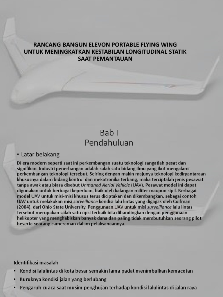 Rancang Bangun Elevon Portable Flying Wing - Metode Penelitian | PDF