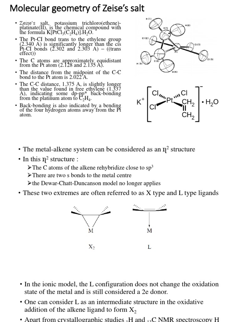 Molecular Geometry of Zeise's Salt | PDF | Alkene | Coordination Complex