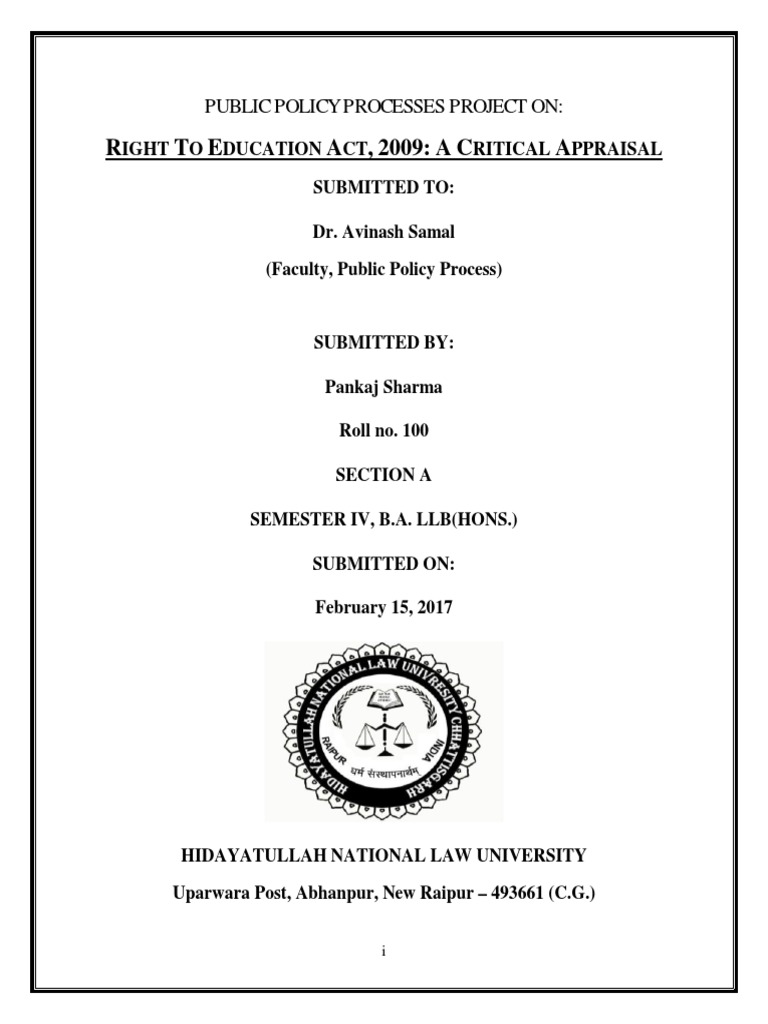 Public Policy Project | PDF | Behavior Modification | Schools