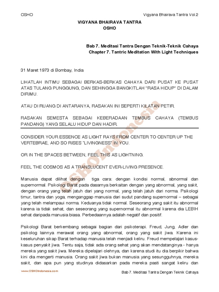 Osho-Vbt Vol 2 Bab 7 | PDF | Pengembangan Diri