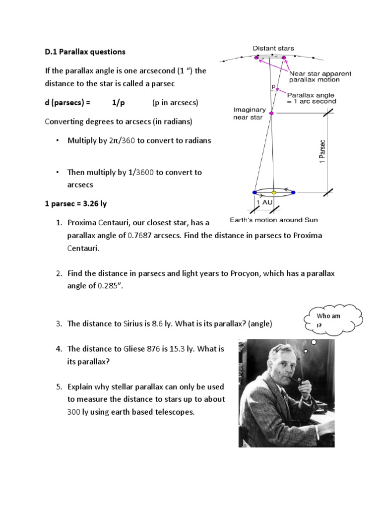 D.1 Parallax Questions | PDF