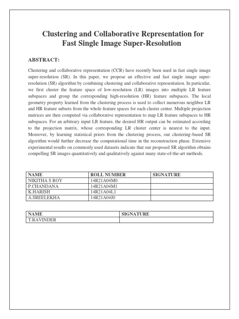 Clustering and Collaborative Representation For Fast Single Image Super ...
