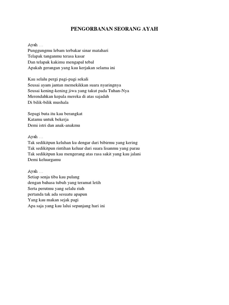Puisi Pengorbanan Seorang Ayah | PDF