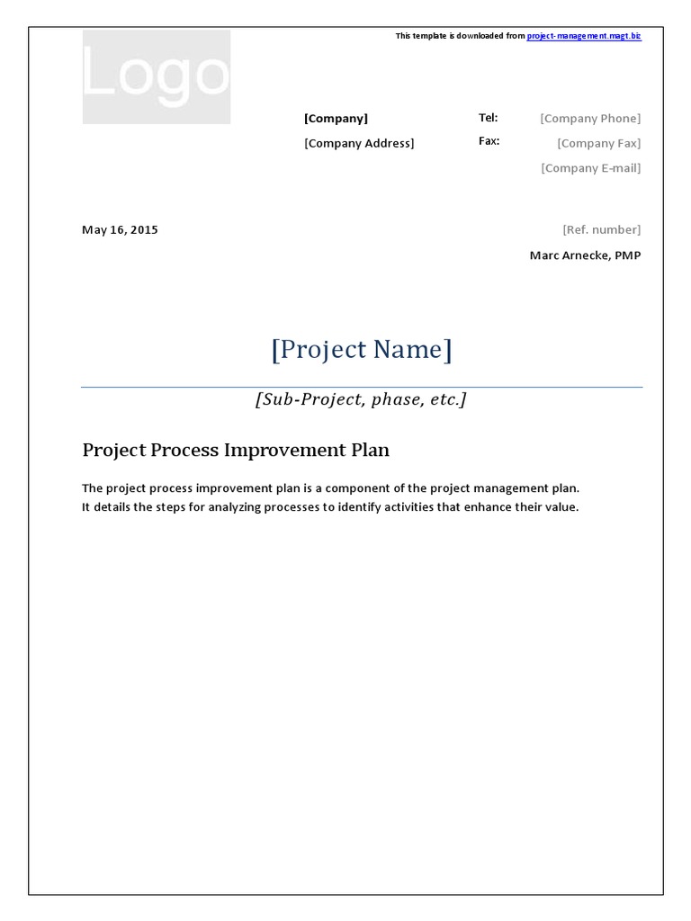 05 110 Process Improvement Plan | PDF | Project Management | Risk ...