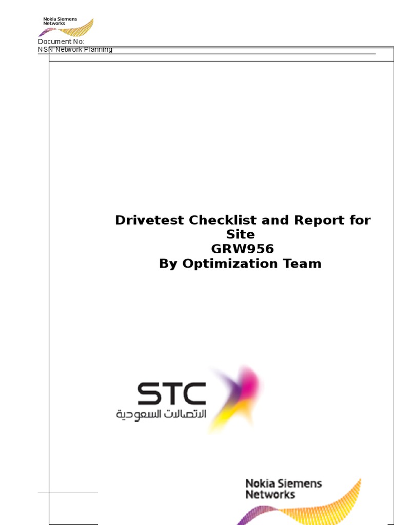 Drivetest Checklist and Report For Site GRW956 by Optimization Team ...