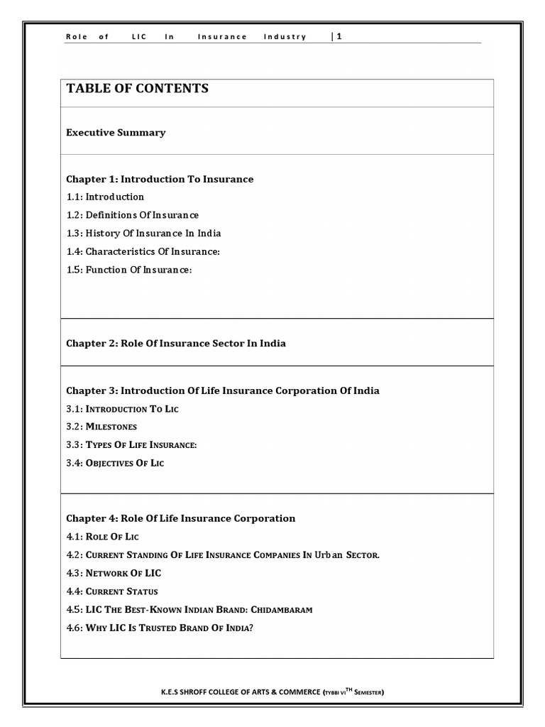 Role of LIC in Insurance Sector | PDF | Insurance | Life Insurance